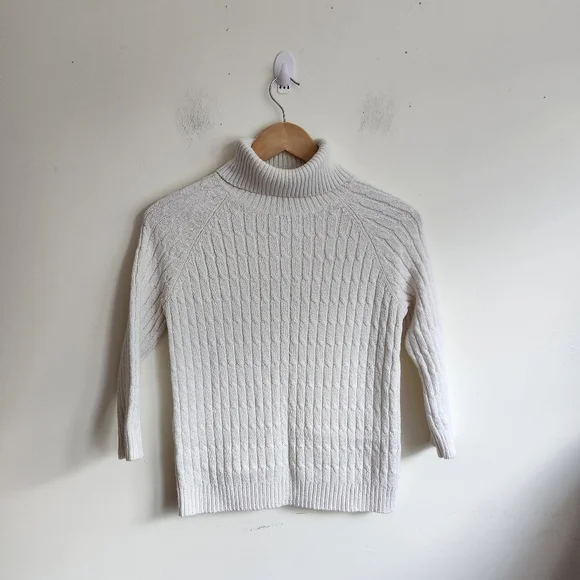 George | Sweaters | Vintage 98s George Ivory Off White Ribbed Knit 34 ...